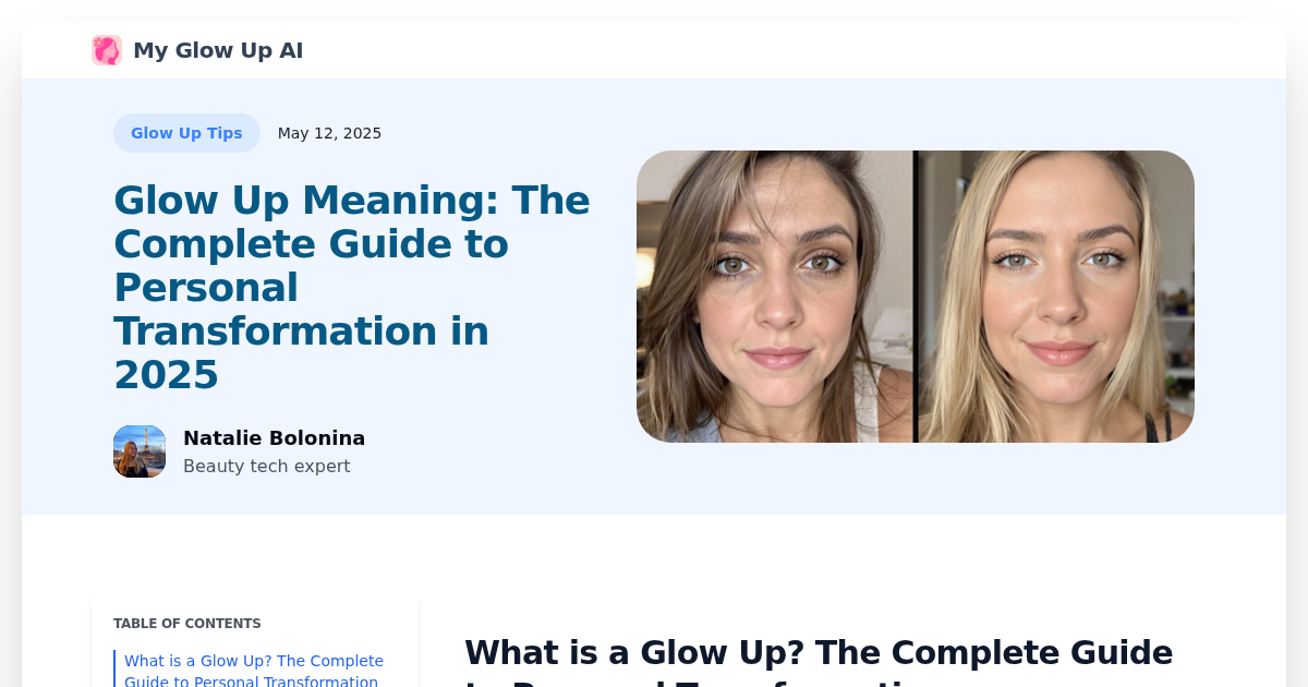 Glow Up Meaning: The Complete Guide to Personal Transformation in 2025