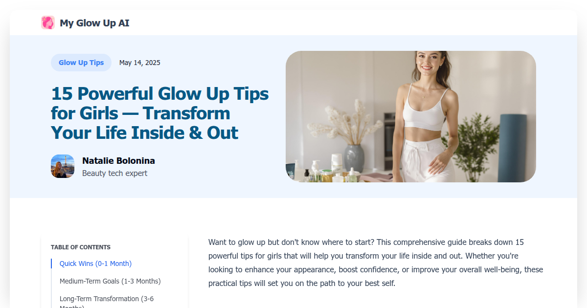 15 Powerful Glow Up Tips for Girls — Transform Your Life Inside & Out