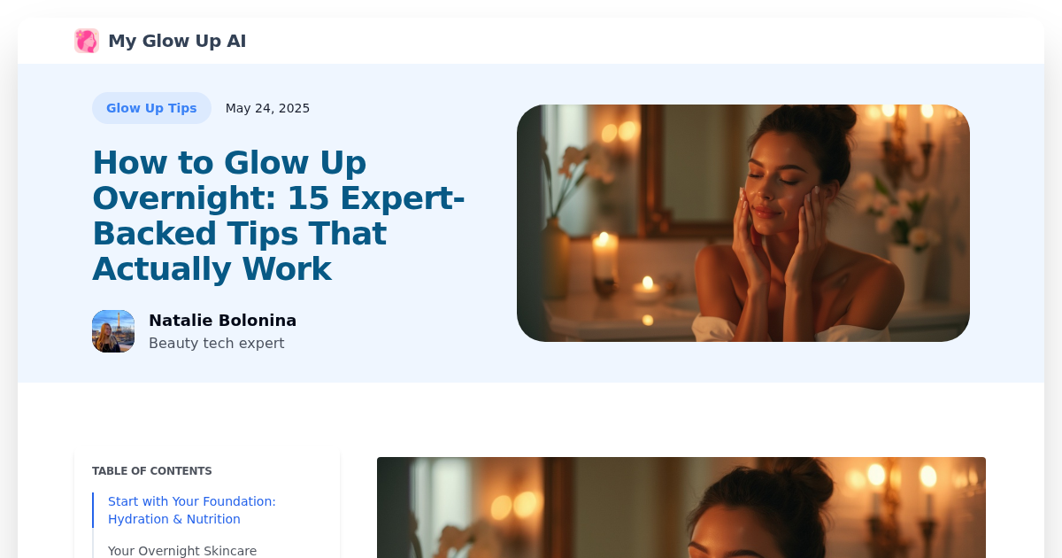 How to Glow Up Overnight: 15 Expert-Backed Tips That Actually Work