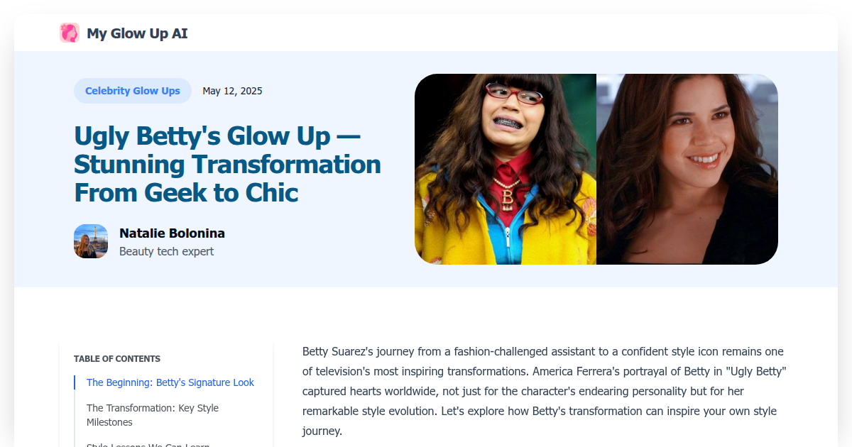 Ugly Betty's Glow Up — Stunning Transformation From Geek to Chic