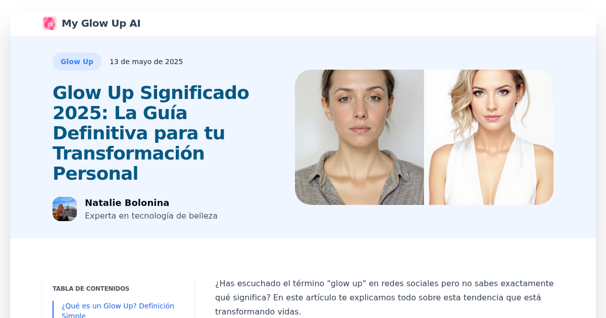 Glow Up Significado 2025: La Guía Definitiva para tu Transformación ...