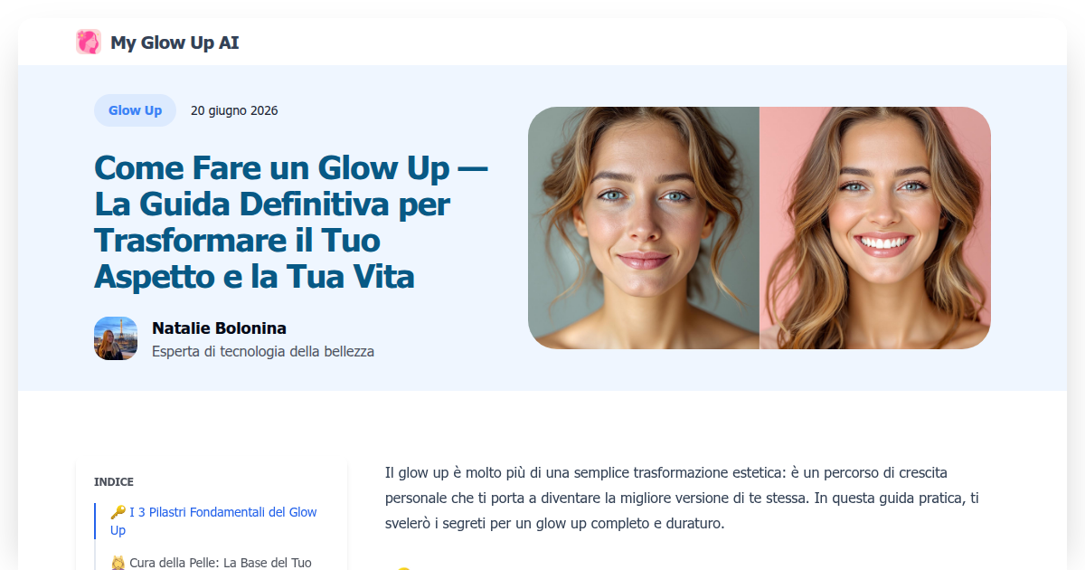 Come Fare un Glow Up — La Guida Definitiva per Trasformare il Tuo ...